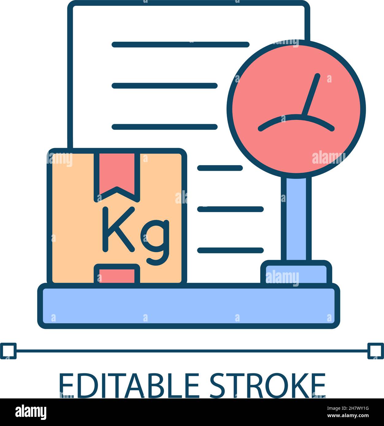 International shipping packing list kg RGB color icon Stock Vector ...