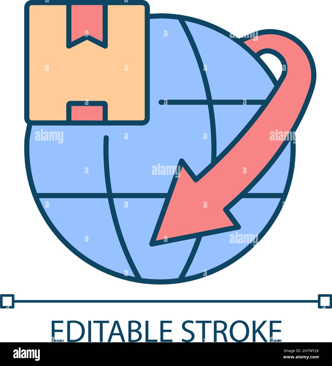 International order delivery professional service RGB color icon Stock ...