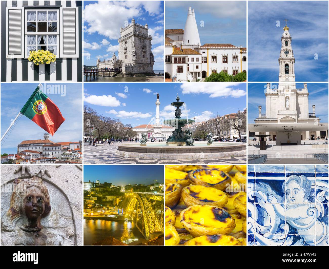 Portugal landmark collage - with culture and architecture highlights ...