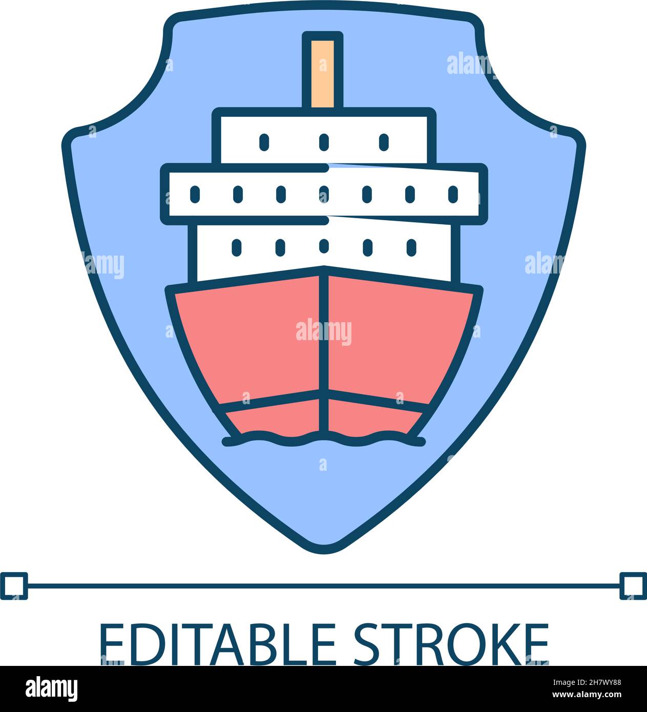 International marine shipping vessel protection RGB color icon Stock ...