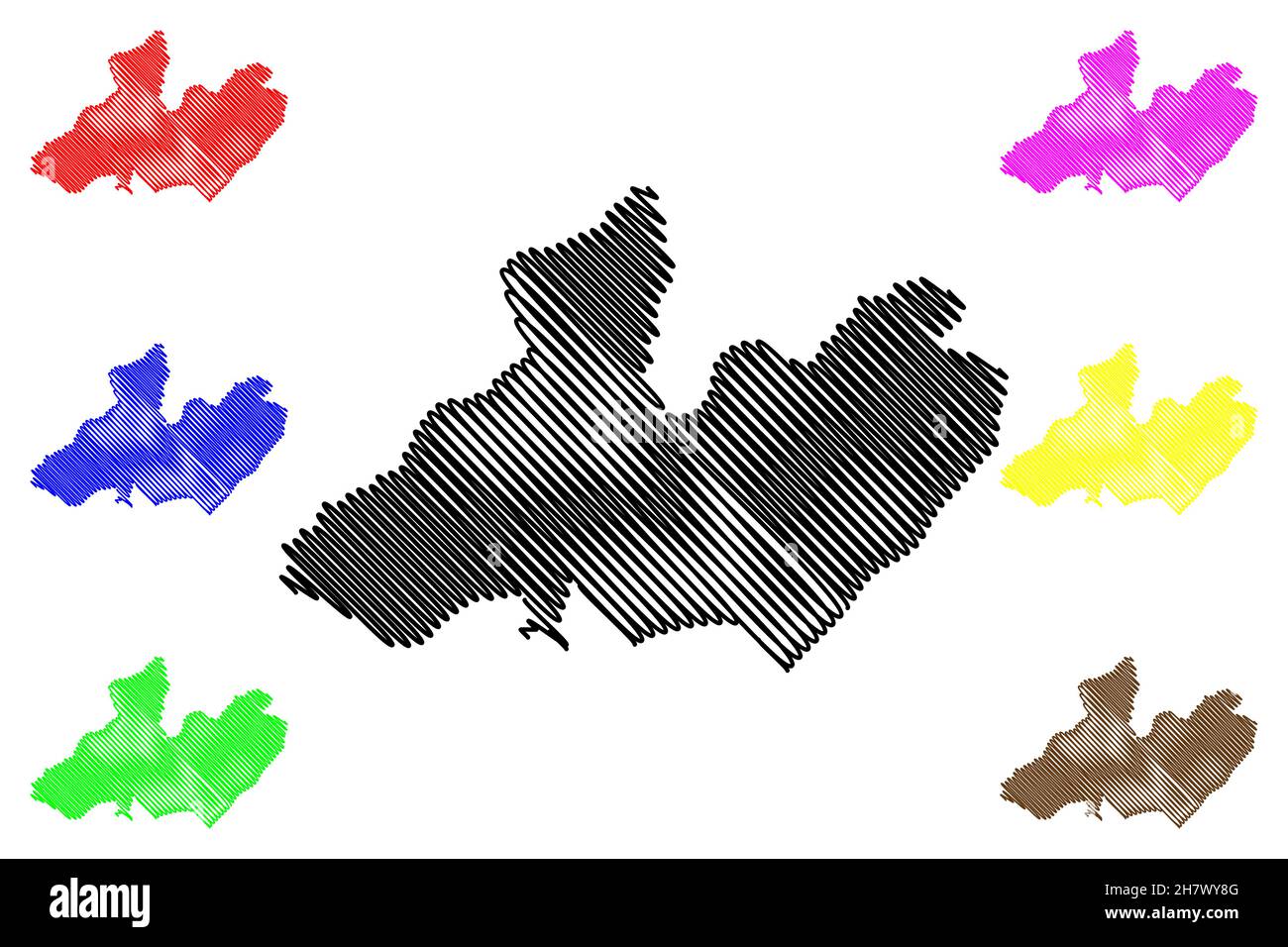 Dimapur district (Nagaland State, Republic of India) map vector ...