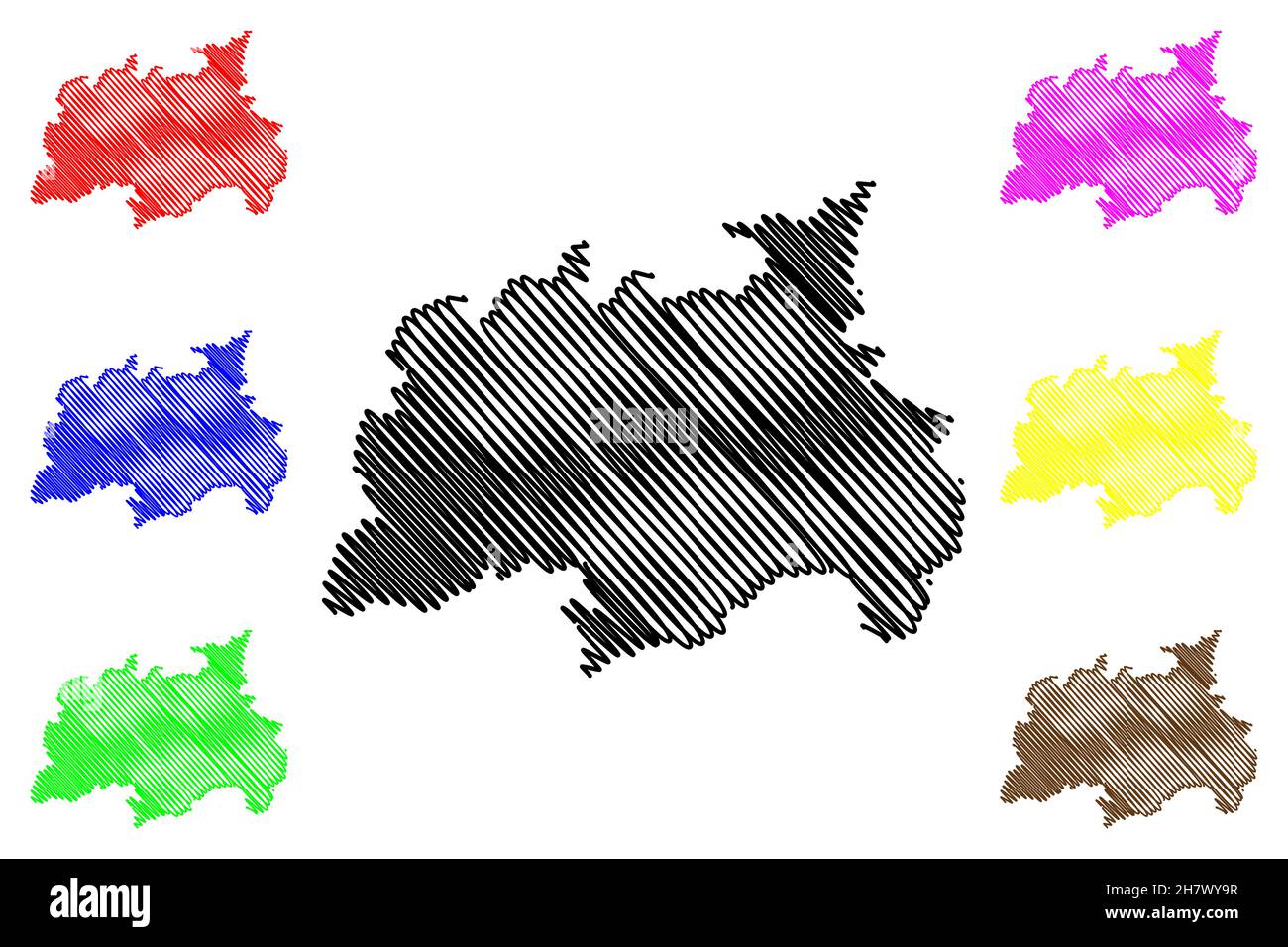Dindigul district (Tamil Nadu State, Republic of India) map vector ...