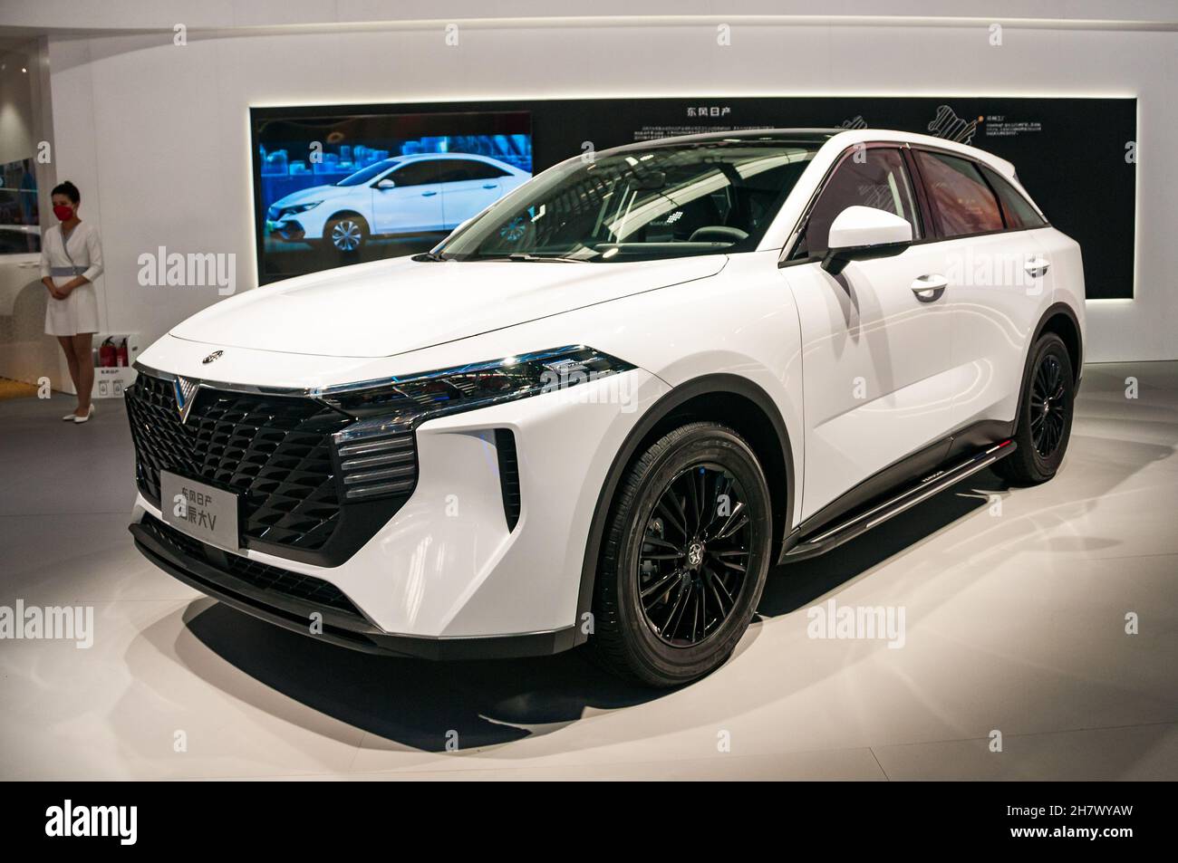 Venucia V-online on display at the 2021 Guangzhou Auto Show, Guangdong ...