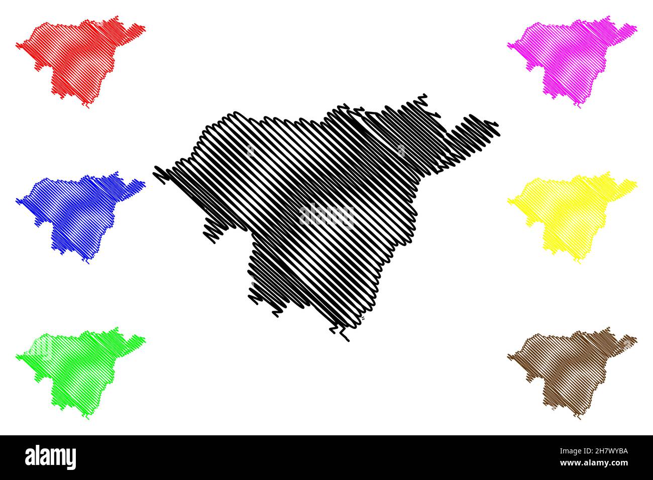 Dungarpur district (Rajasthan State, Republic of India) map vector ...