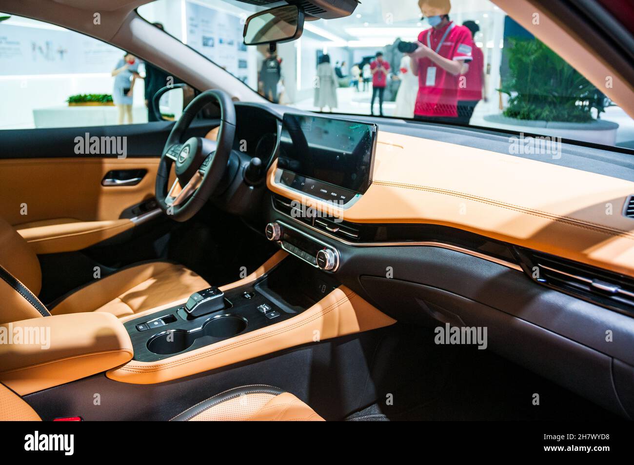 Interior of the Nissan Sylphy e-Power on display at the 2021 Guangzhou ...