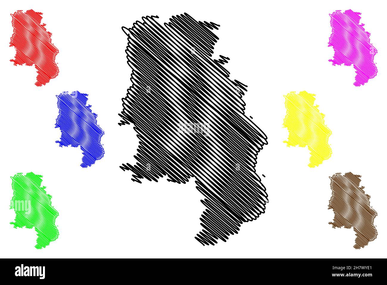 Durg district (Chhattisgarh State, division, Republic of India) map ...
