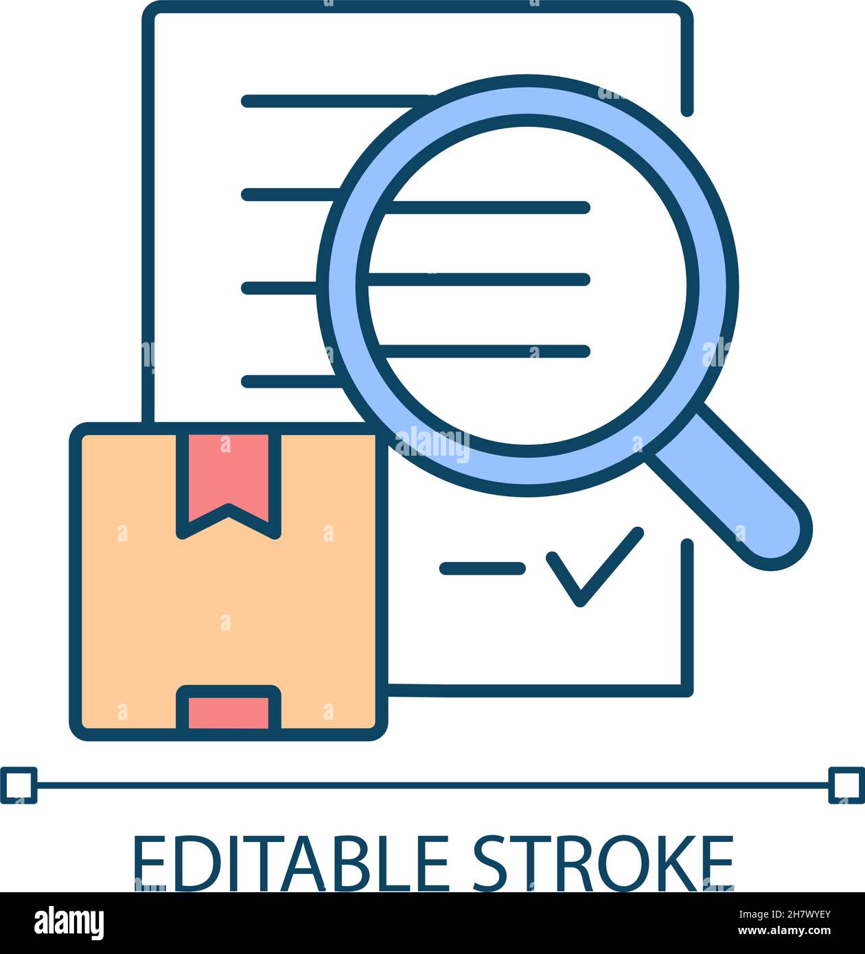 Shipping audit cargo transportation control RGB color icon Stock Vector ...