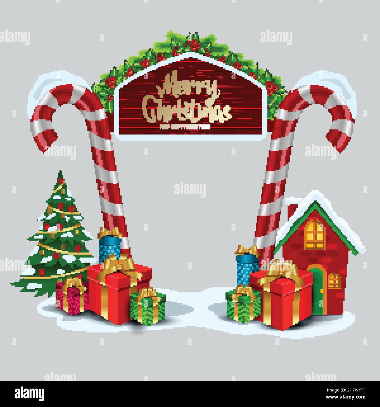 marry Christmas entrance arch. vector illustration design Stock Vector ...