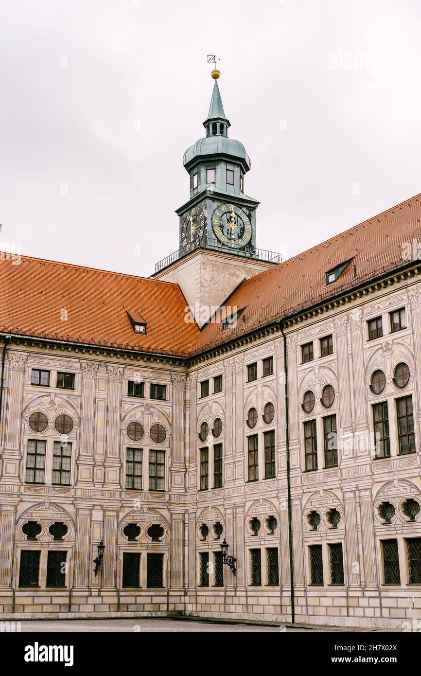 Munich Residence building with clock tower Stock Photo - Alamy