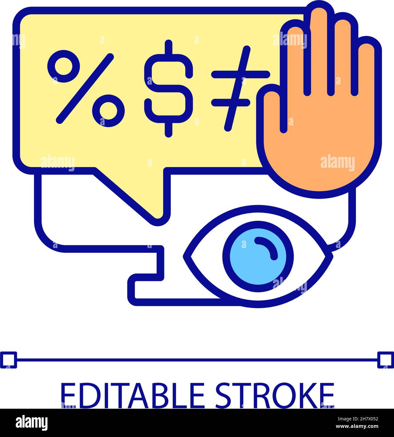 Block hate comment RGB color icon Stock Vector Image & Art - Alamy