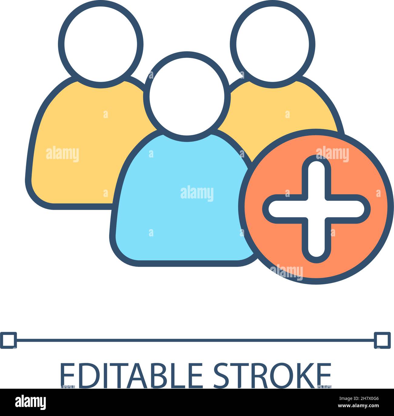 Joining group of people RGB color icon Stock Vector Image & Art - Alamy