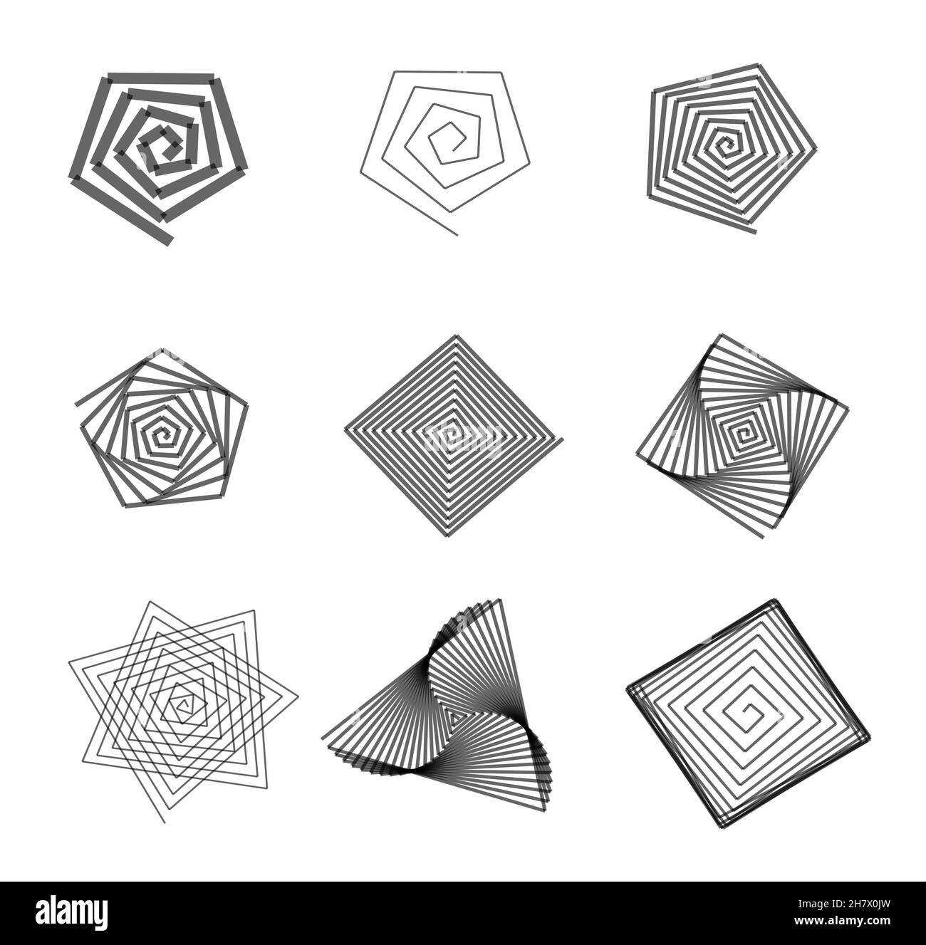 Abstract labyrinth shapes isolated over white background illustration ...