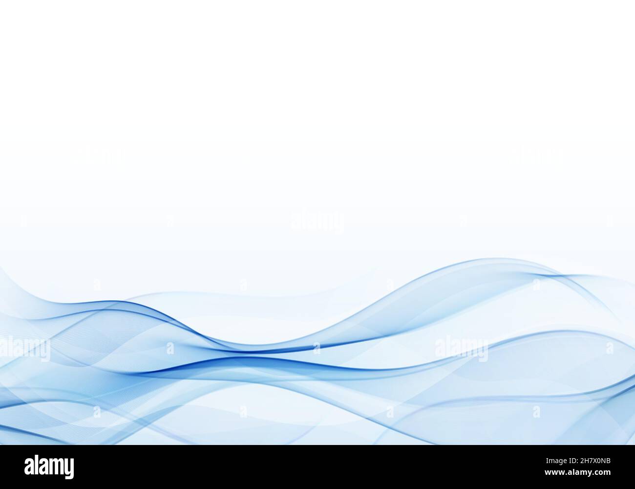 Blue vector wavy lines Abstract transparent water background Stock ...