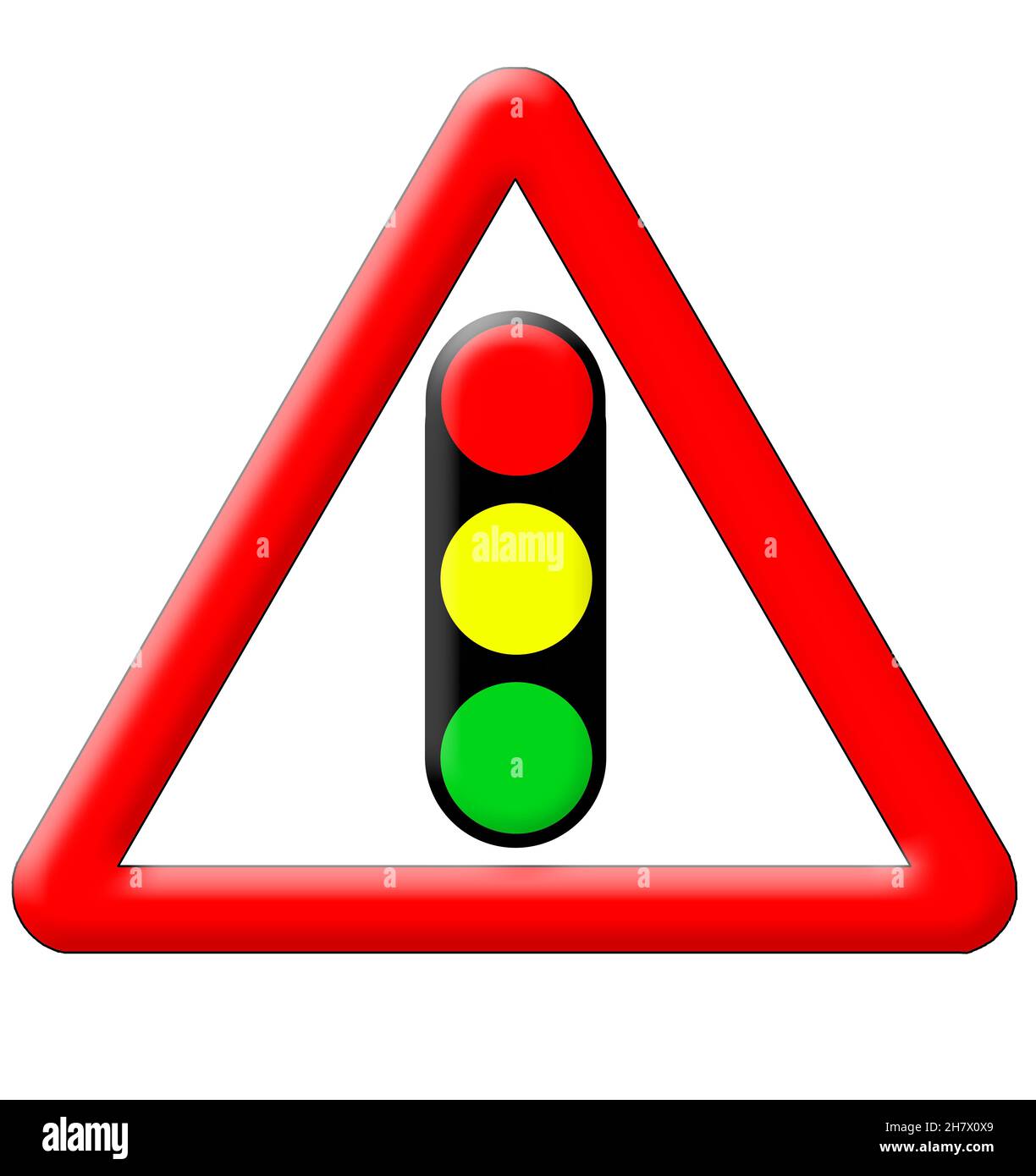 Traffic signal road sign isolated over white background Stock Photo - Alamy