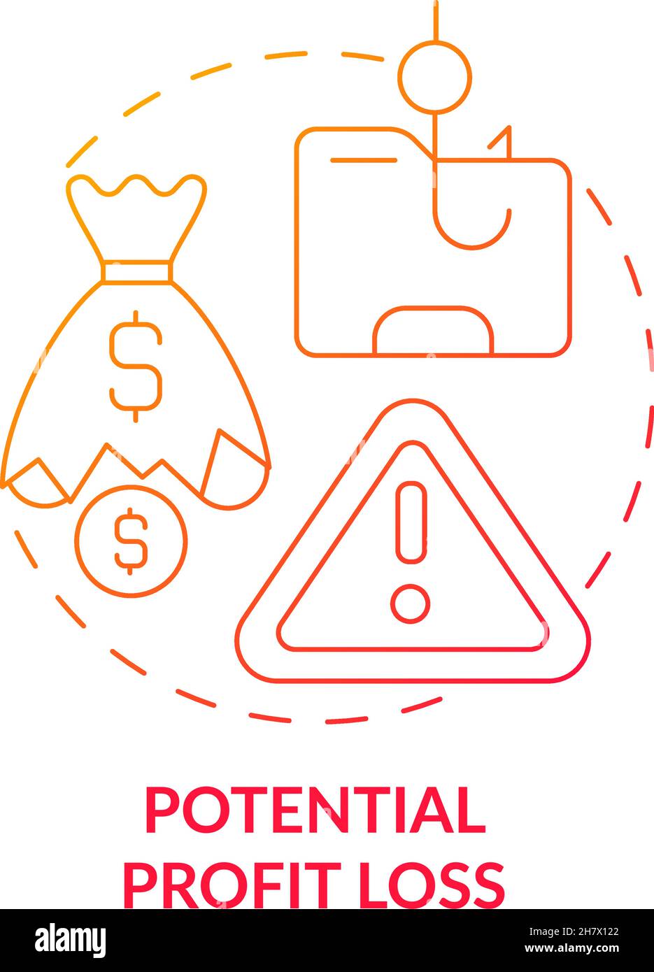 Potential profit loss red gradient concept icon Stock Vector Image ...