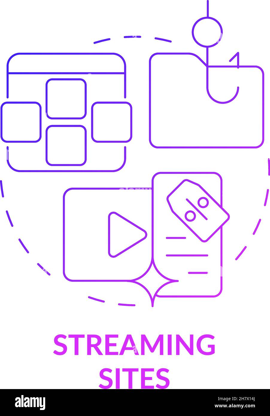 Streaming sites purple gradient concept icon Stock Vector Image & Art ...