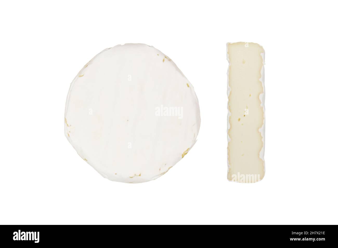 Minever cheese, isolated on white background Stock Photo - Alamy