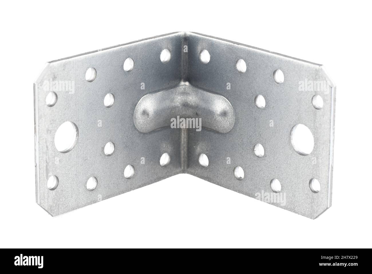 Big metal 90 degree angle fixating bracket, isolated on white ...