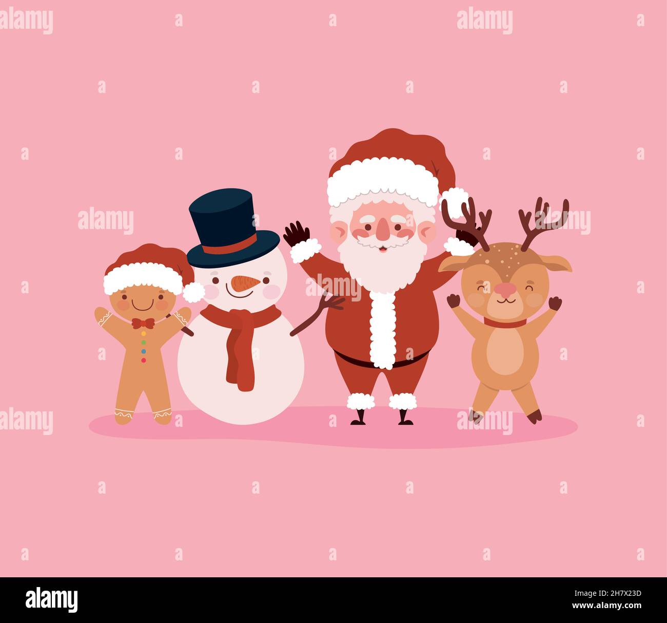 Smiling snowman in red santa Stock Vector Images - Alamy