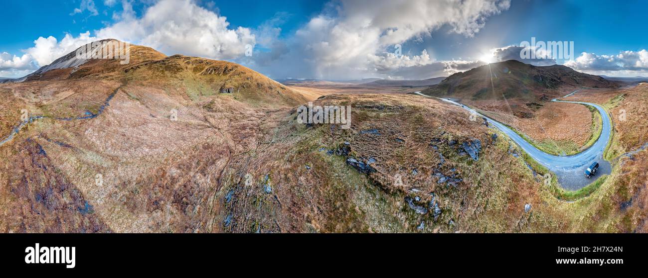 Aerial view of the Muckish Mountain in County Donegal - Ireland Stock ...