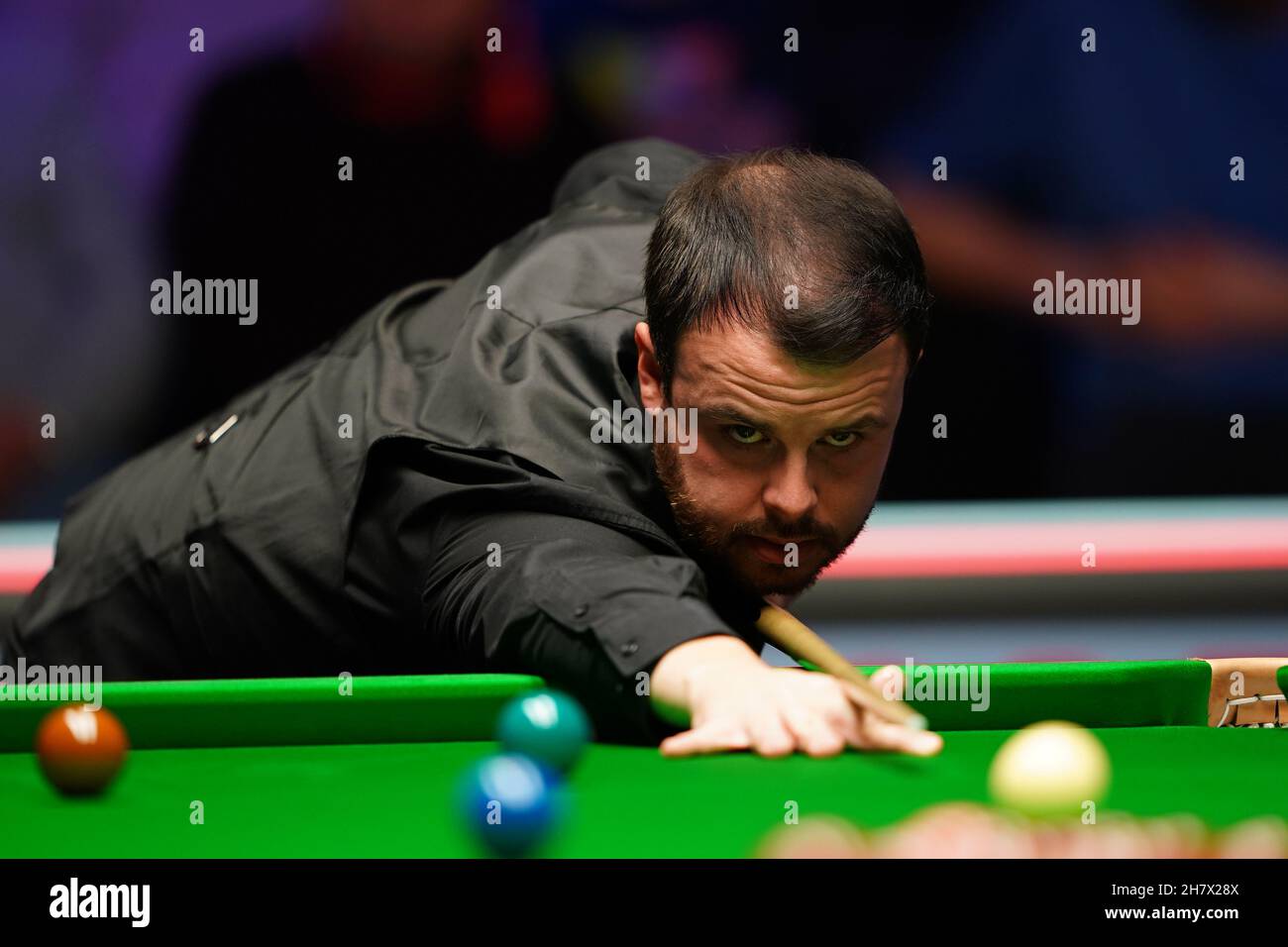 John Astley in action during day three of the Cazoo UK Championship at ...