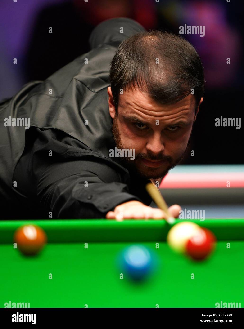 John Astley in action during day three of the Cazoo UK Championship at ...