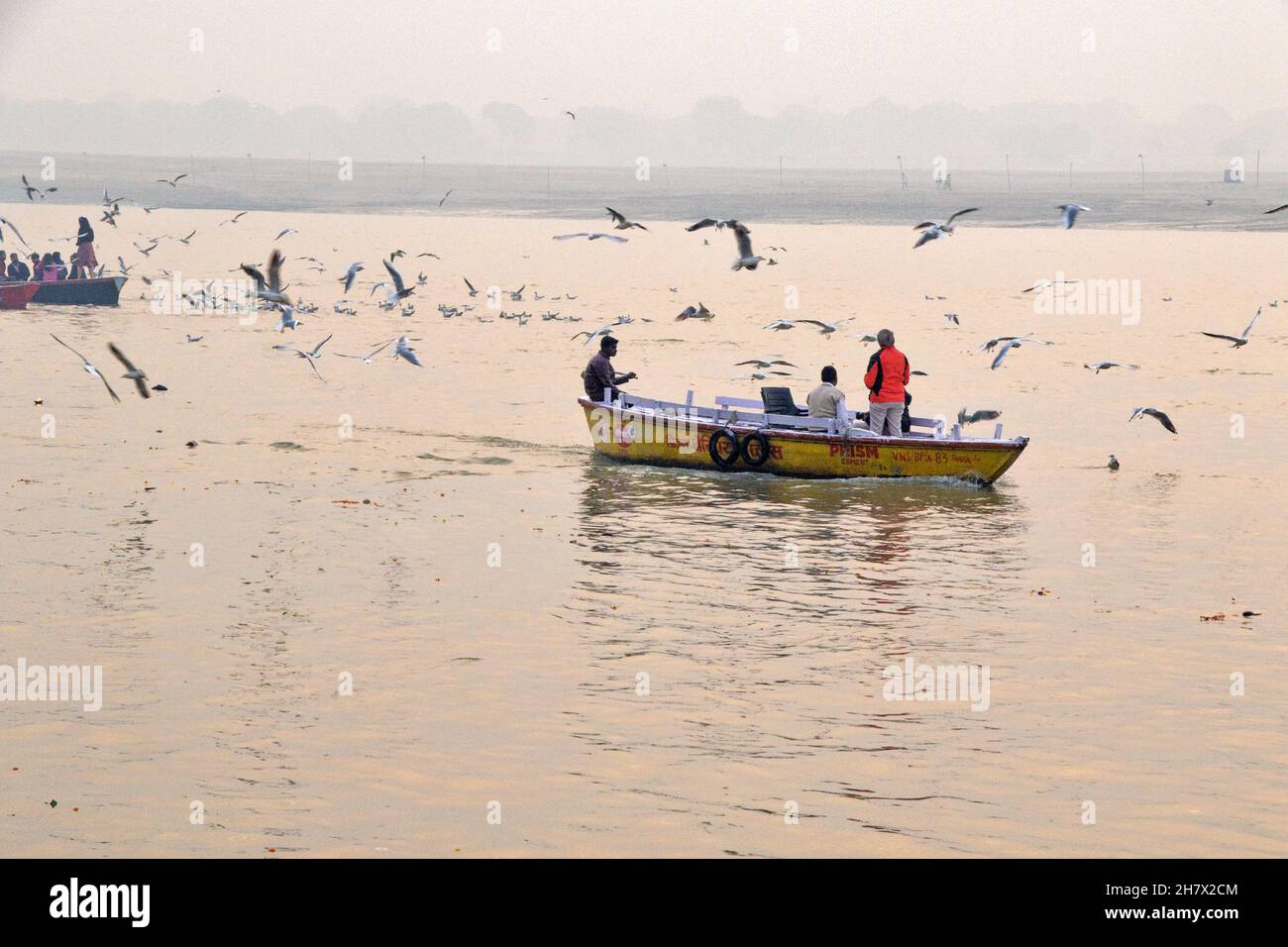 morning sunrise view over ganges river varanasi uttar pradesh india ...