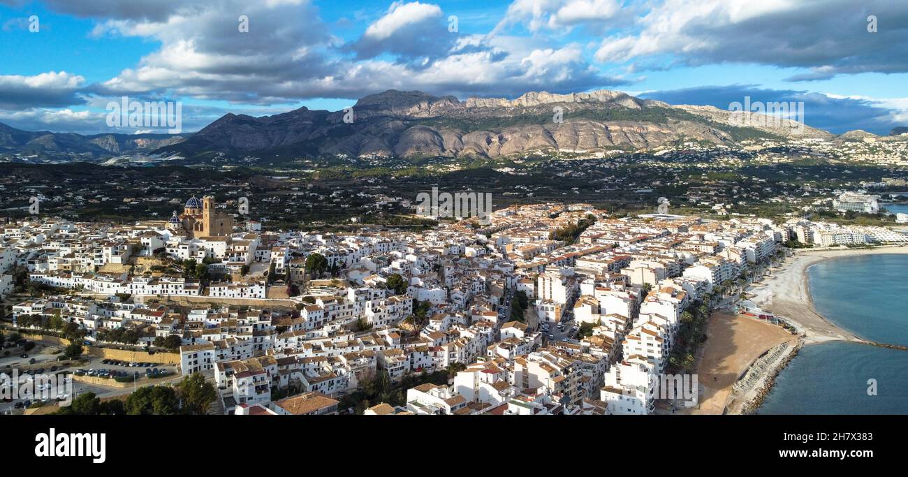 Altea skyline beach aerial drone hi-res stock photography and images ...
