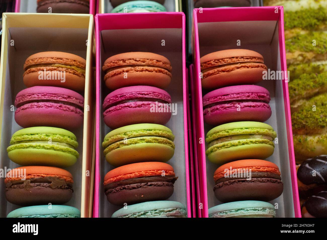 French macaroni macaroni cookies. Still life of confectionery Stock ...