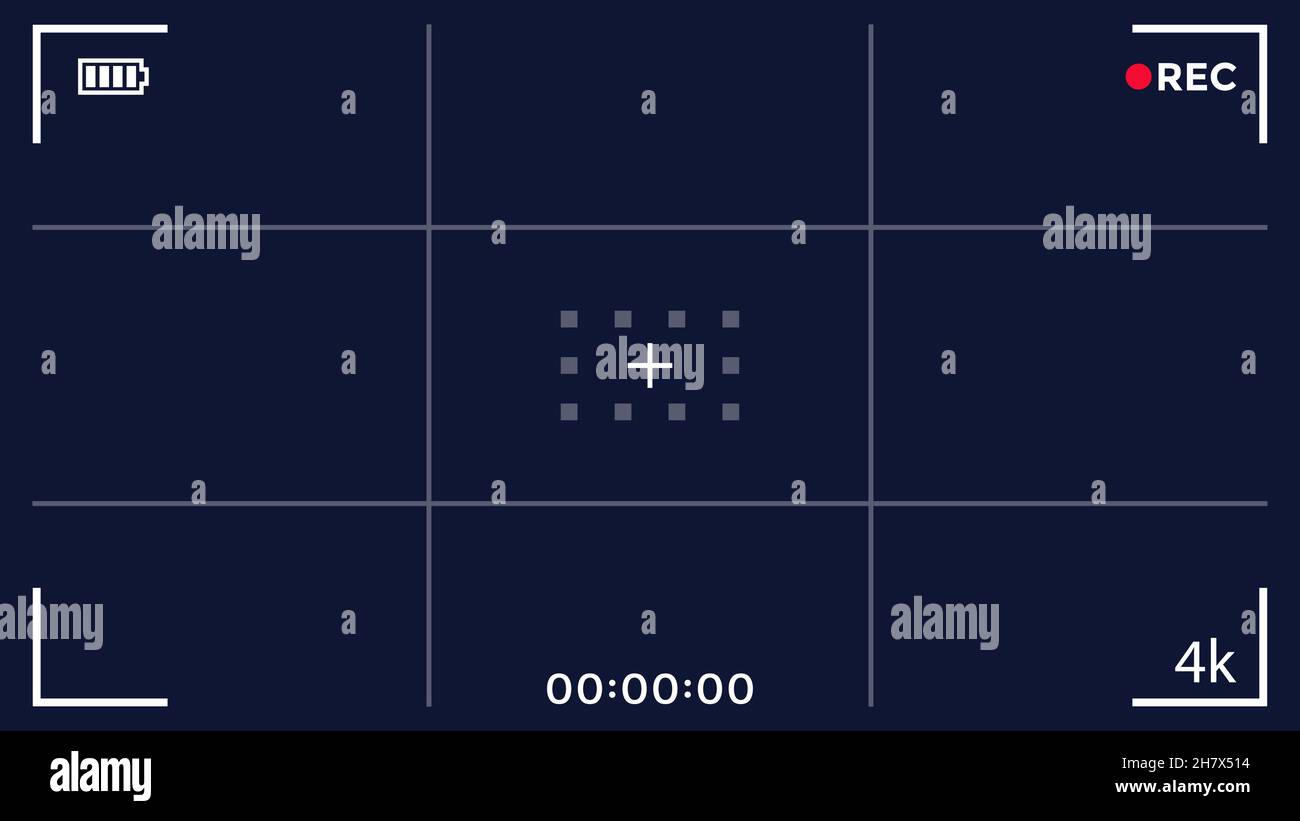 video recording, camera viewfinder screen, vector Stock Vector Image ...