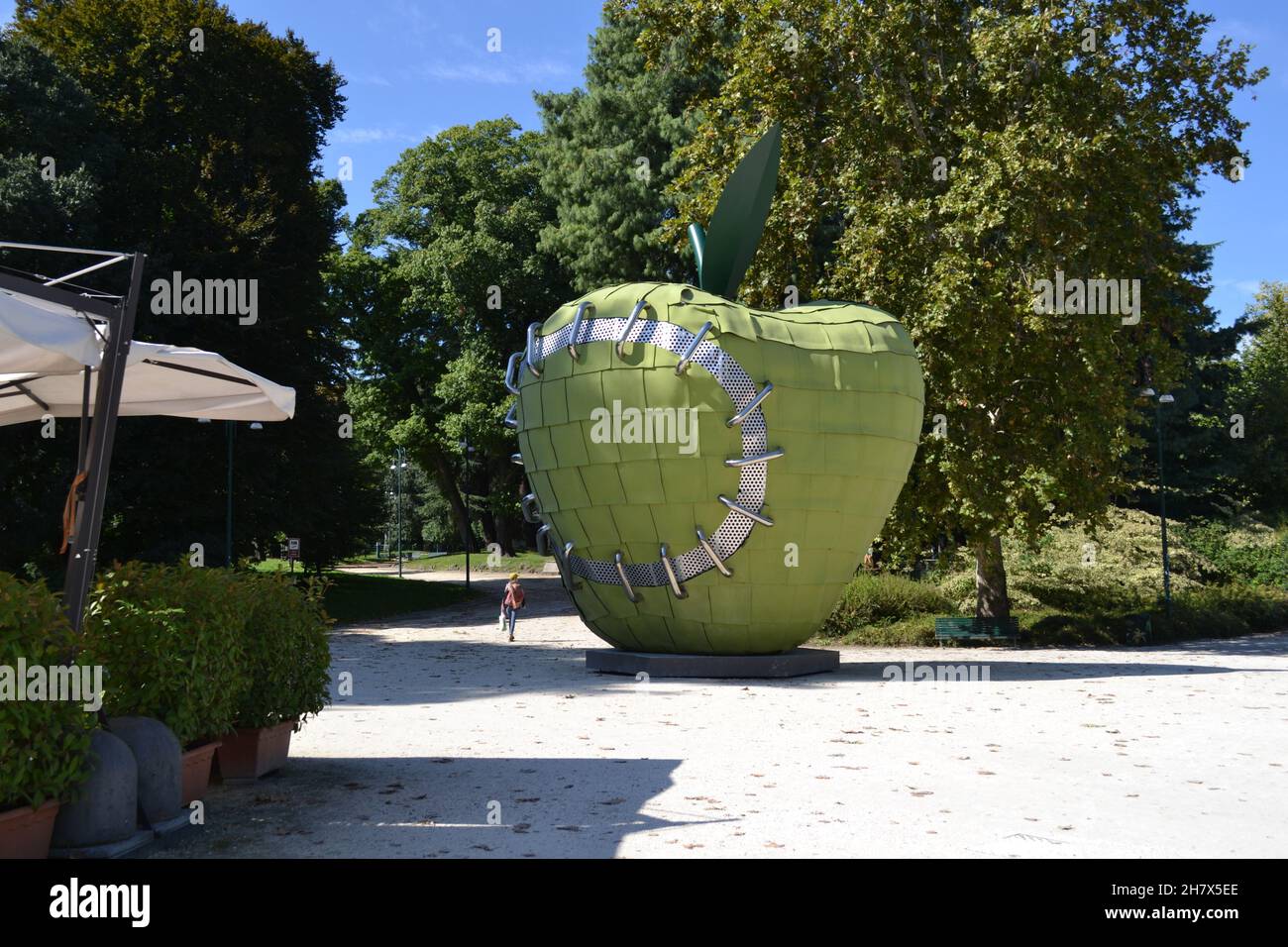 Milan, Italy - September 25, 2015: Green Apple Sculpture "La Mela ...