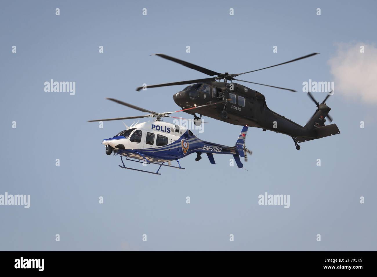 ANKARA, TURKEY - JUNE 26, 2021: Turkish Police Force Helicopters ...