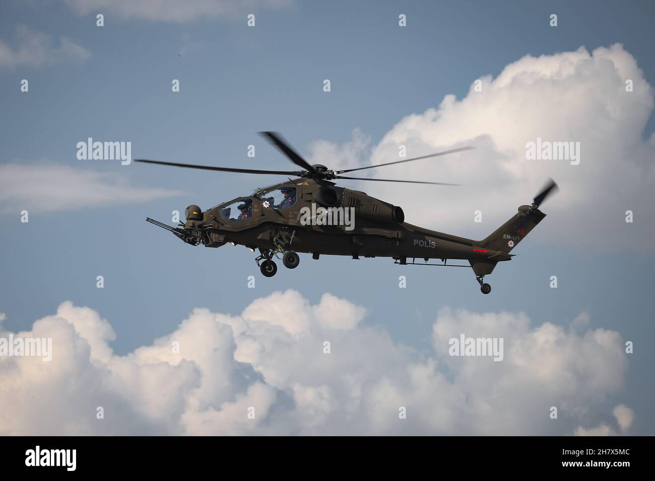 ANKARA, TURKEY - JUNE 26, 2021: Turkish Police Force Atak T-129 ...