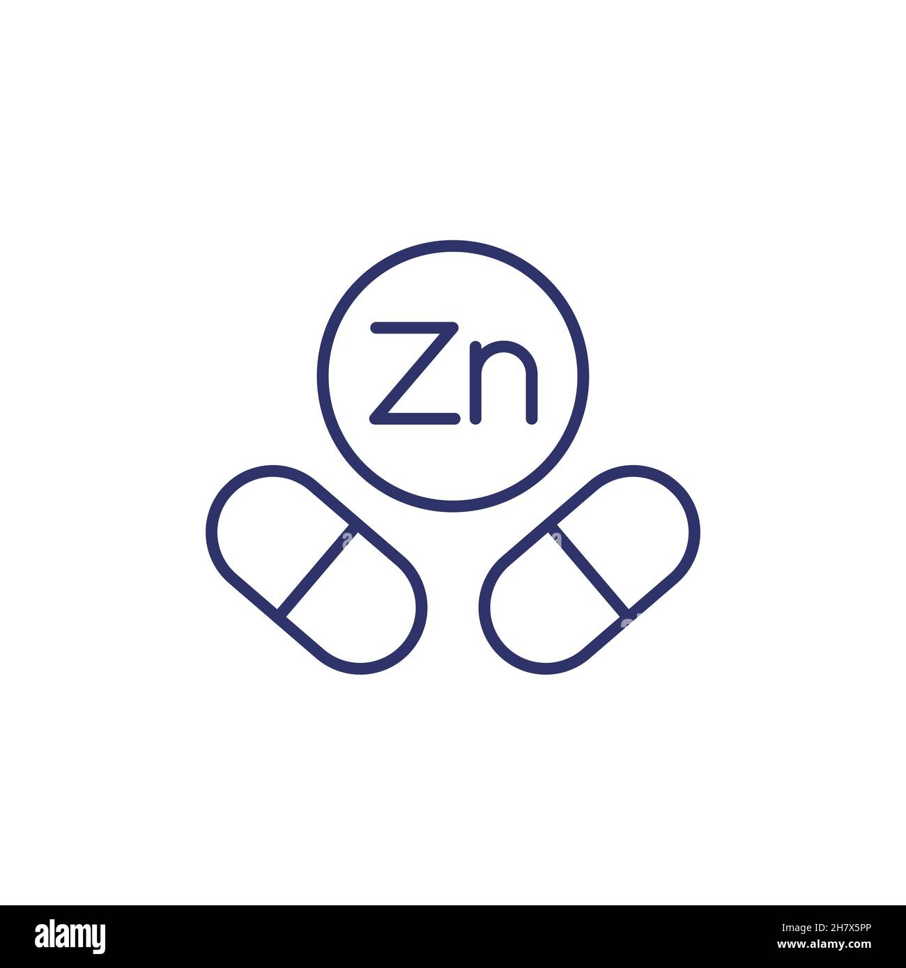 zinc capsules line icon, Zn mineral vector Stock Vector Image & Art - Alamy