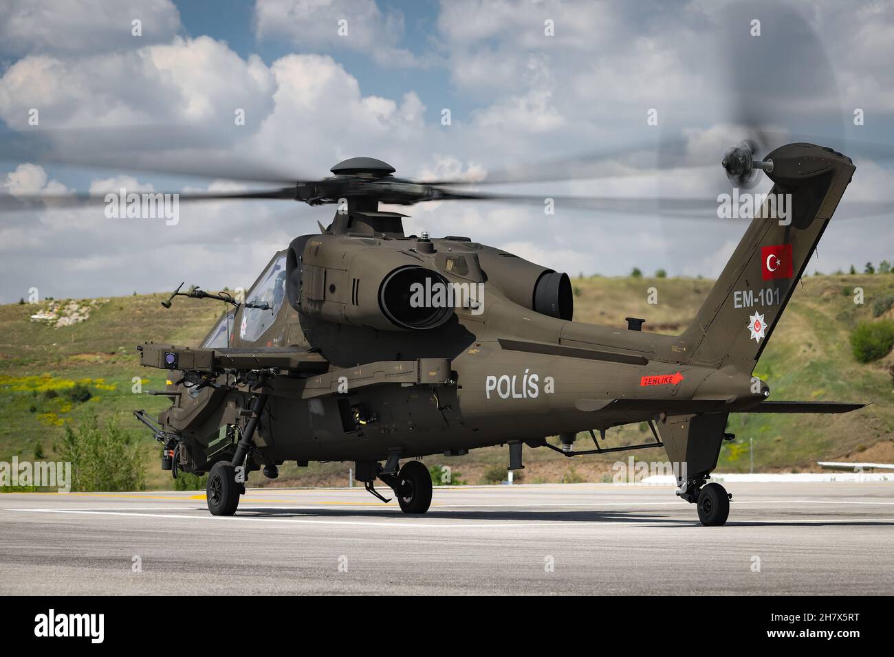 ANKARA, TURKEY - JUNE 26, 2021: Turkish Police Force Atak T-129 ...
