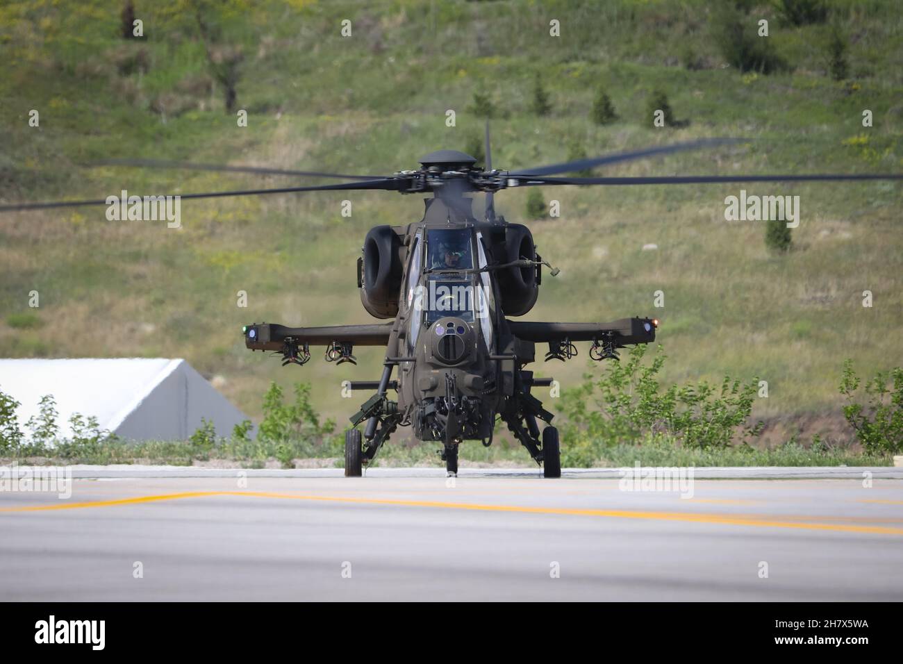 ANKARA, TURKEY - JUNE 26, 2021: Turkish Police Force Atak T-129 ...
