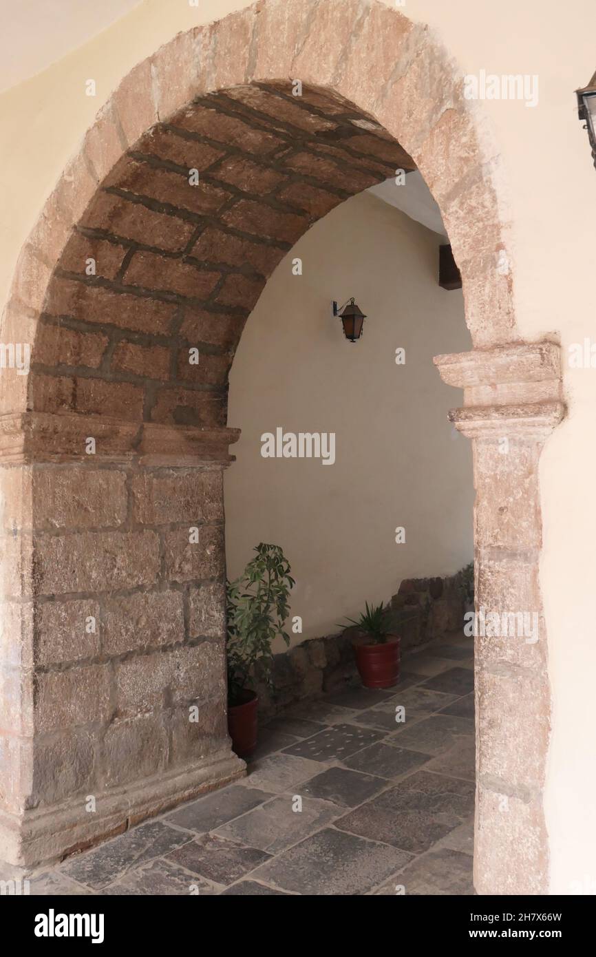 Arch in Cuzco Peru centre of town famous Inca tribe wall walls stone ...