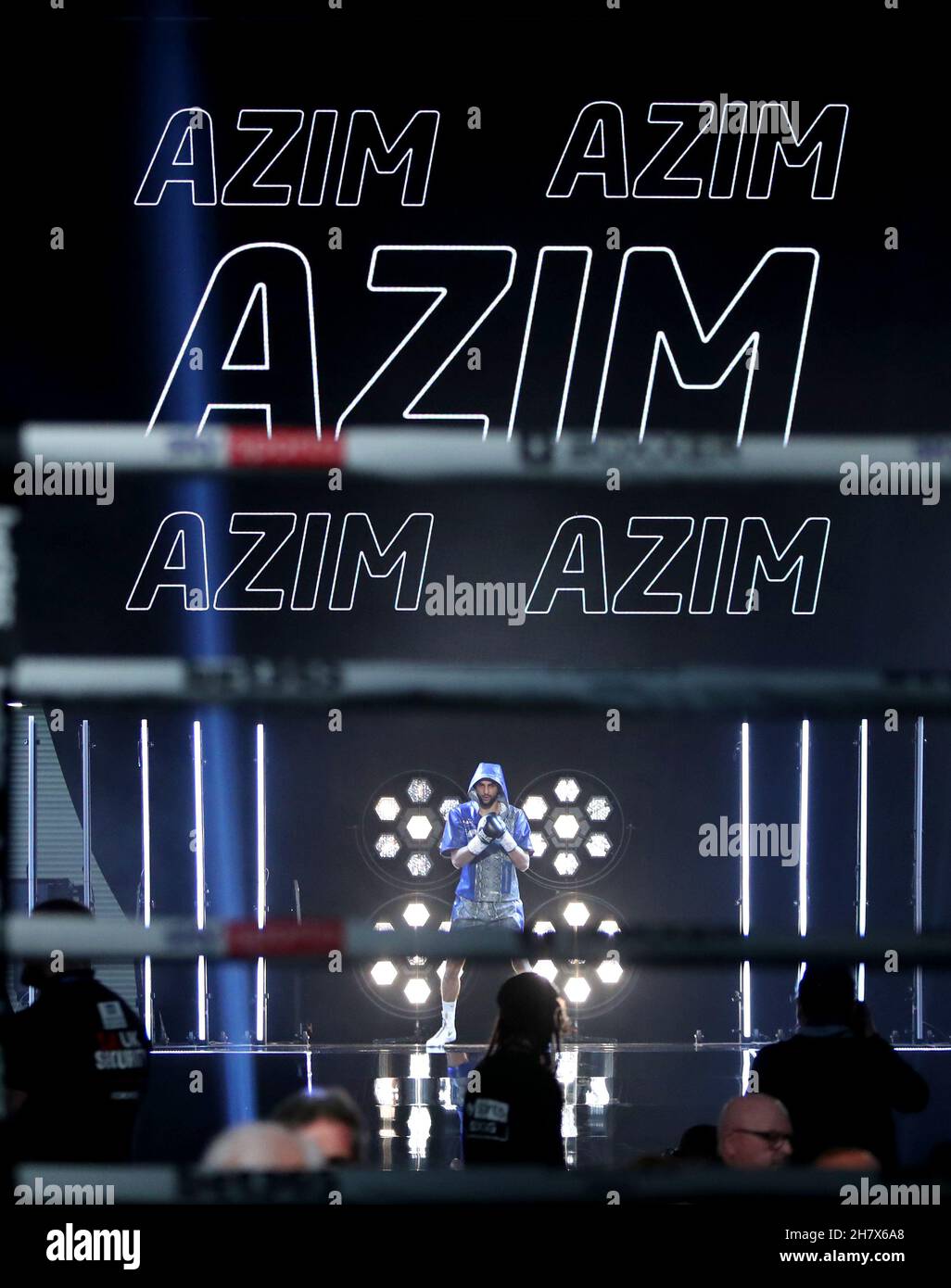 Hassan Azim walks out ahead of his welterweight fight against Ivan ...