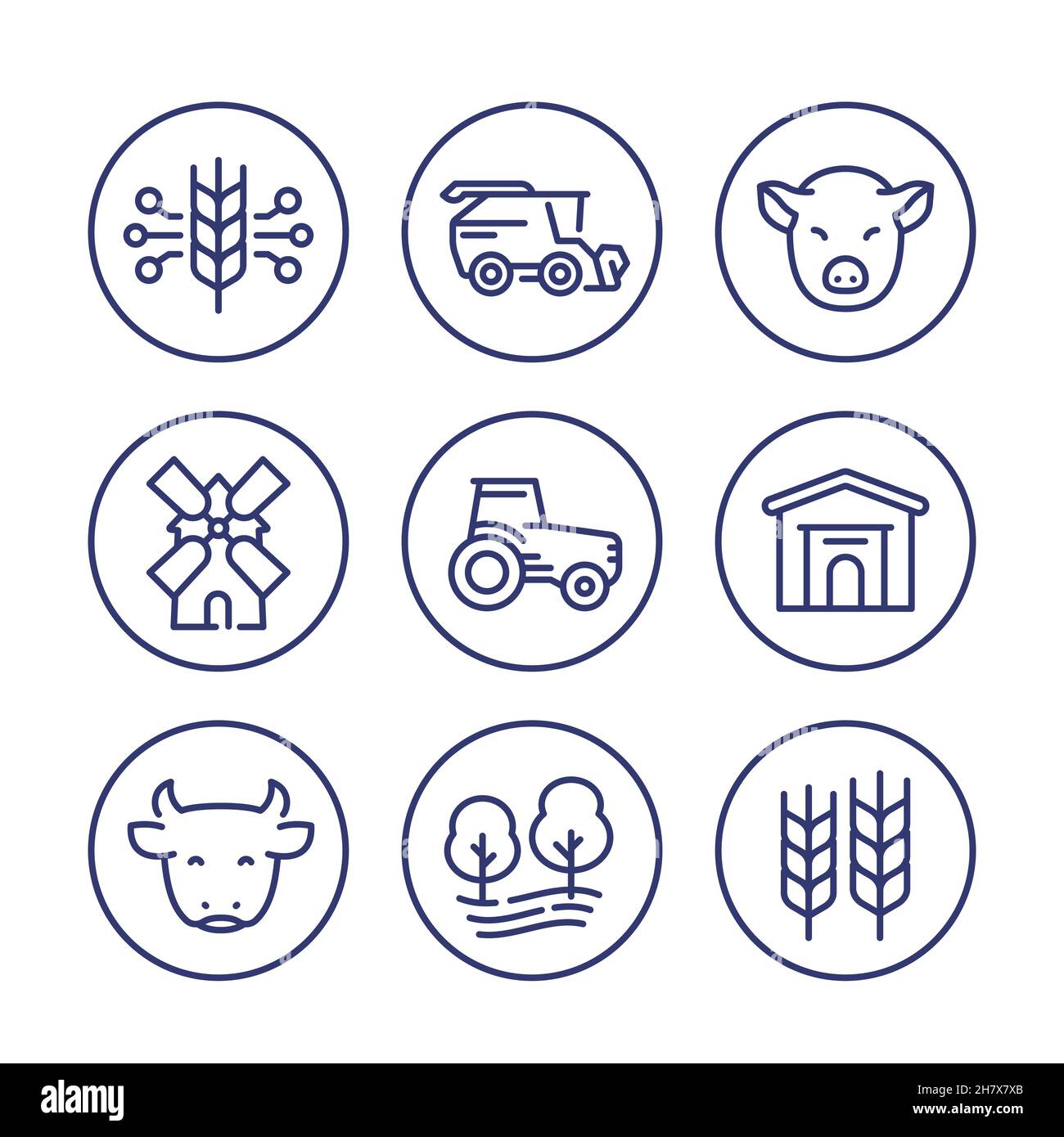 agriculture and farming line icons Stock Vector Image & Art - Alamy