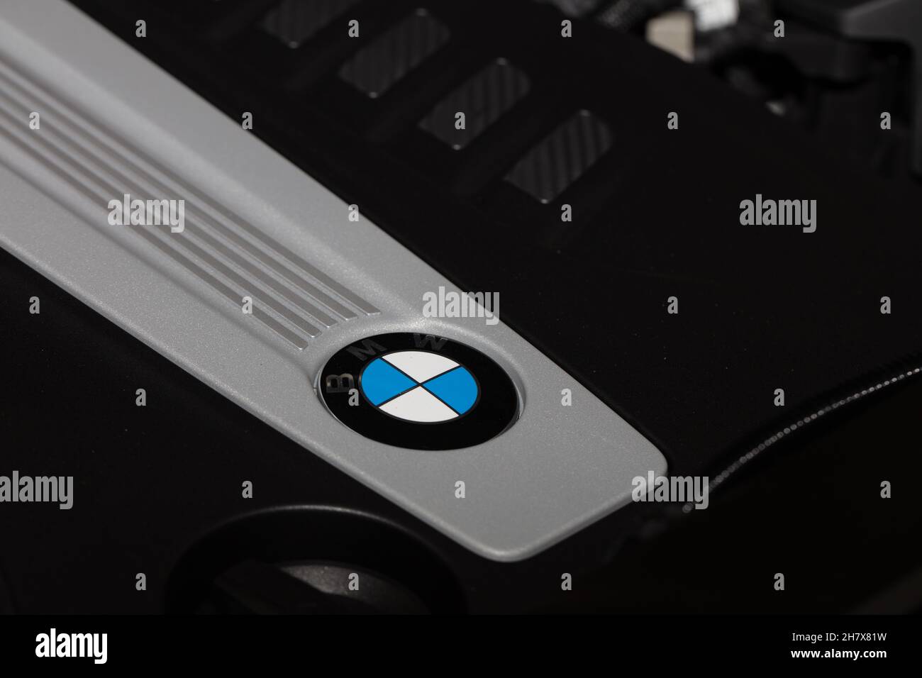 Lviv, Ukraine - October 21, 2020: BMW x6 m50d engine compartment Stock ...