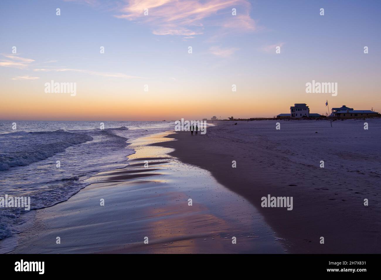 Orange Beach Sunset in November Stock Photo - Alamy