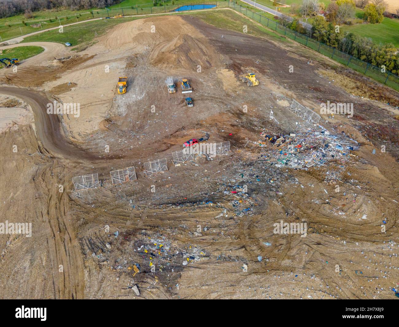 Aerial photograph of Dane County Landfill on an overcast November ...