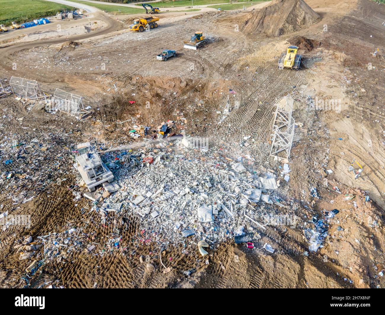 Aerial photograph of Dane County Landfill on an overcast November ...