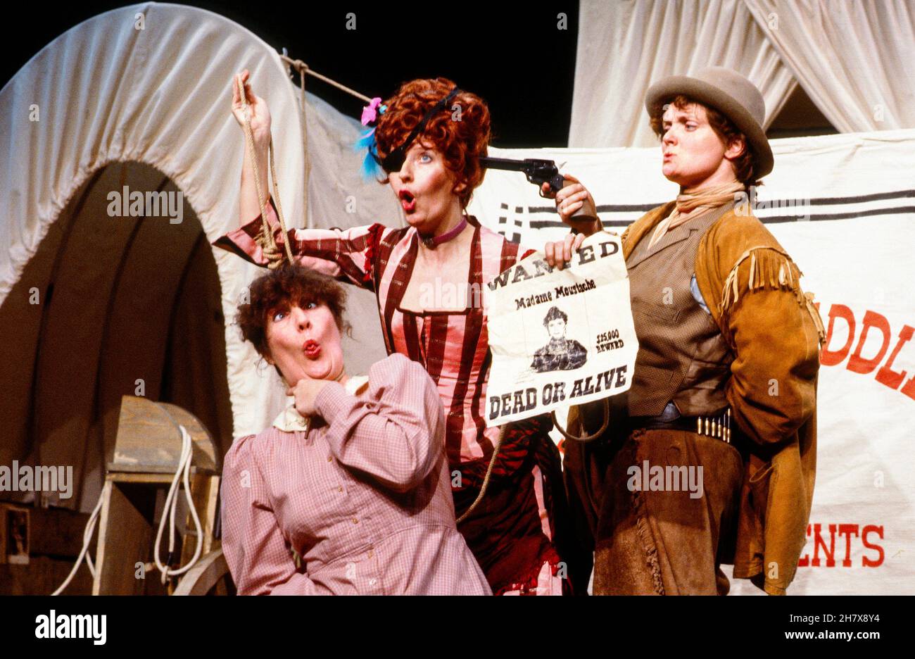 l-r: Jane Cox (Quiet Jane), Mary McCusker (Madame Moustache), Gillian ...