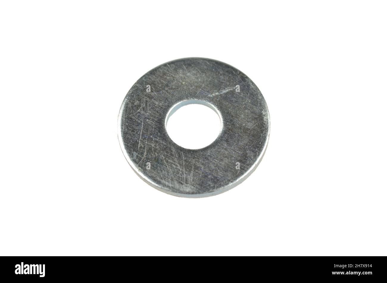 Steel washer, isolated on a white background Stock Photo - Alamy