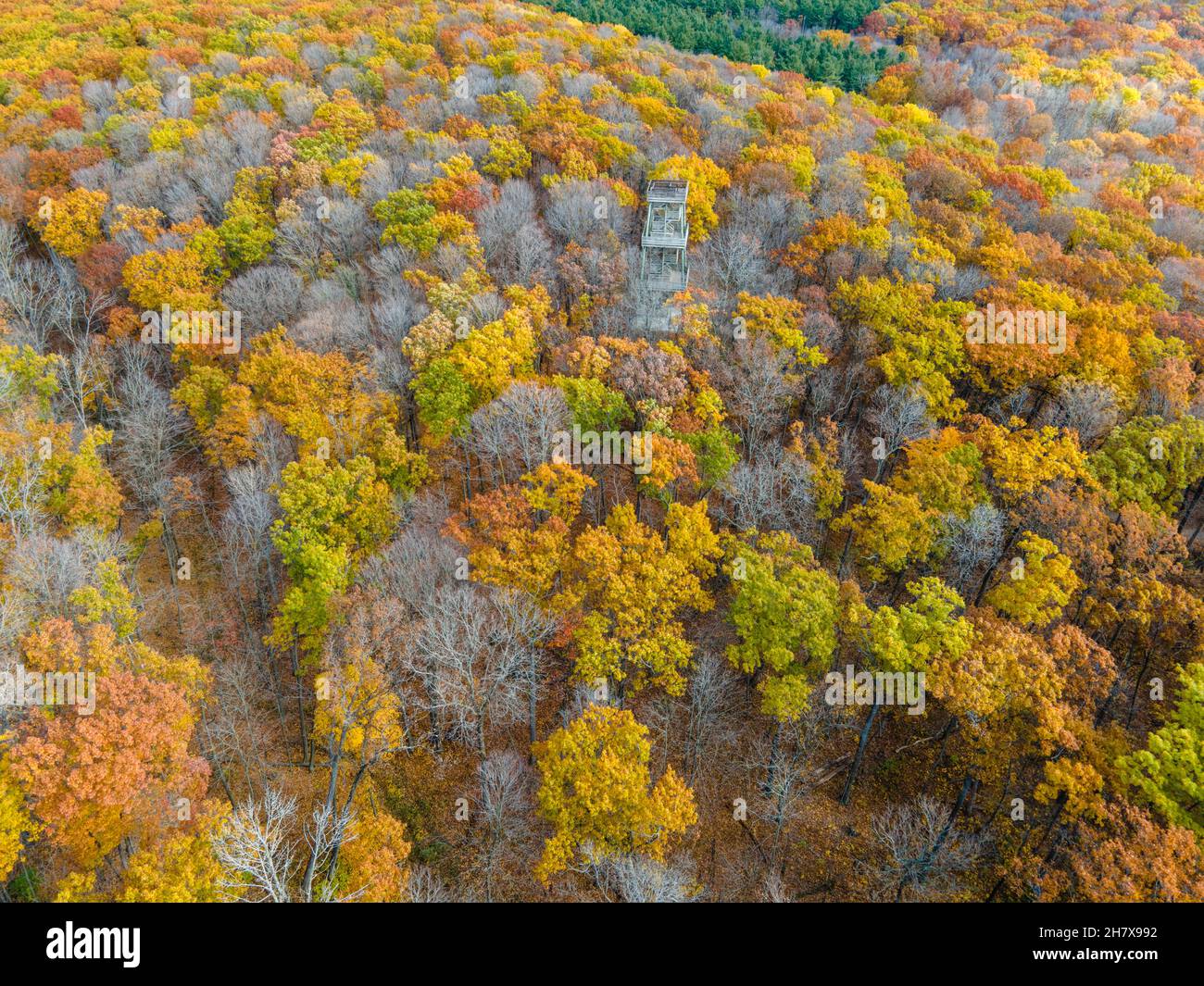 Aerial photograph of Parnell Tower, a high vantage point, in the Kettle ...