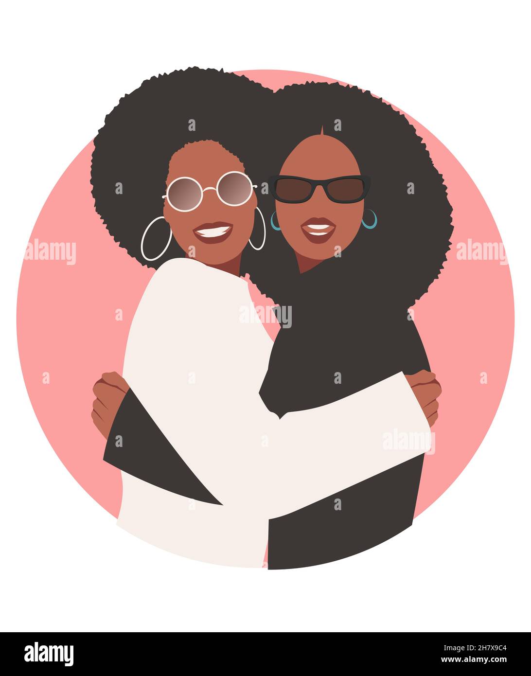 Two Women Hugging Clipart Black