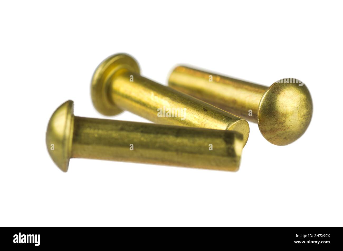 Bronze snap-bead rivet isolated on white background Stock Photo - Alamy