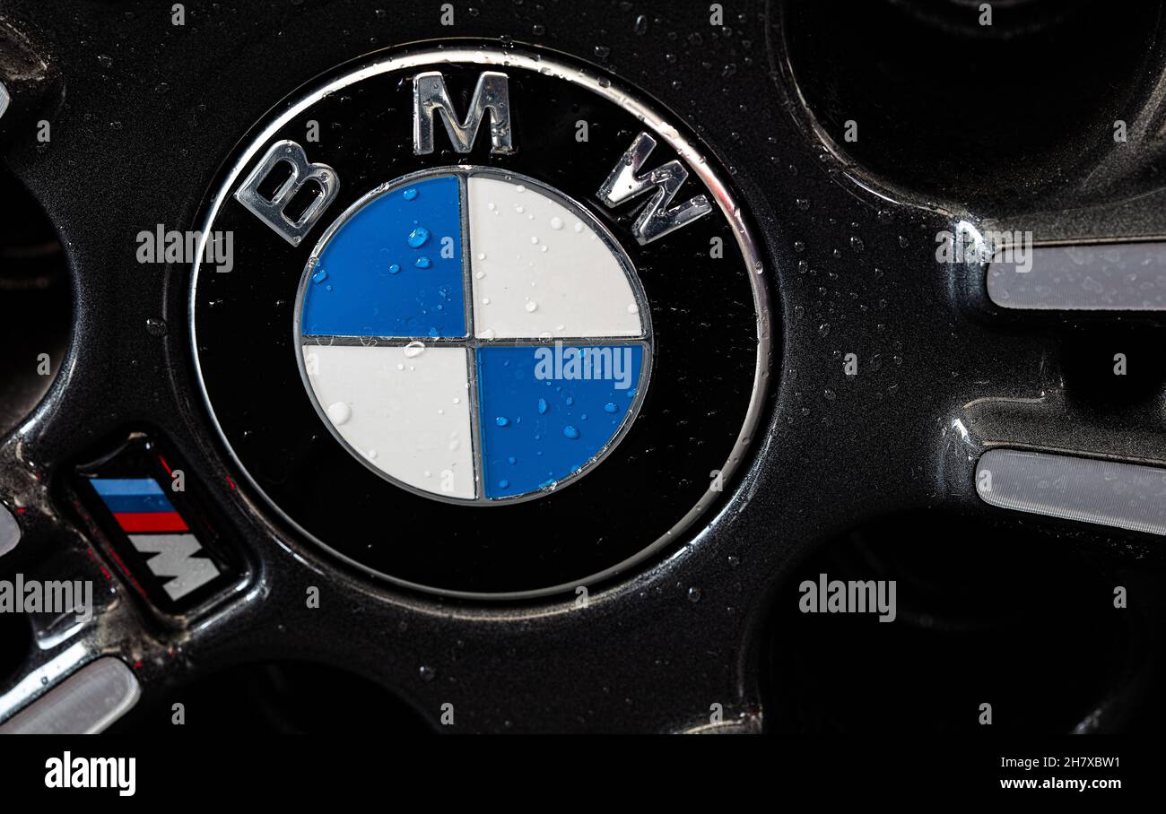 Lviv, Ukraine - August 6, 2018: BMW logo on car background Stock Photo ...