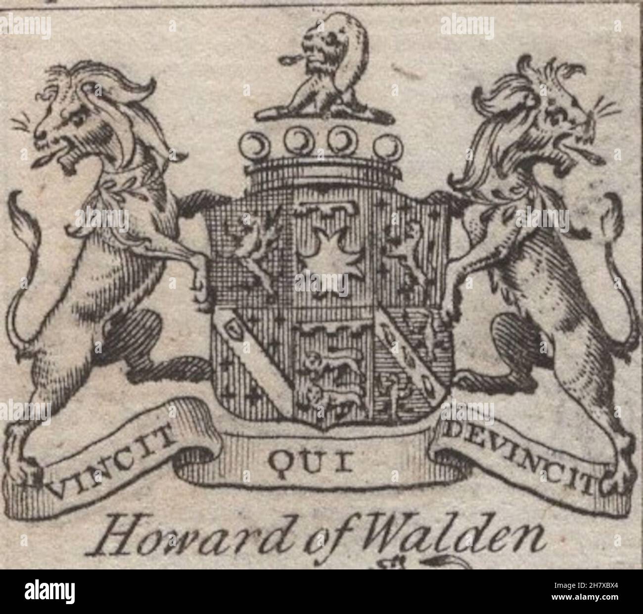 antique 18th century engraving heraldy coats of arms, English Barons ...